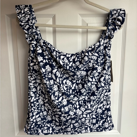 Albion Fit | Swim | Albion Fit Navy And White Floral Tankini | Poshmark